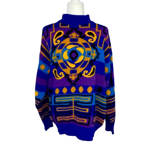Vintage | Sweaters | Vintage Ib Diffusion Bold Abstract Mock Neck Tunic ...